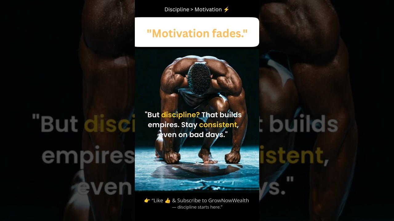 “Discipline Over Motivation ⚡ Build Empires with Consistency | GrowNowWealth #shorts