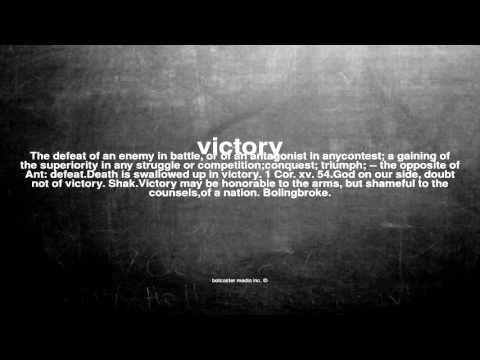 What does victory mean