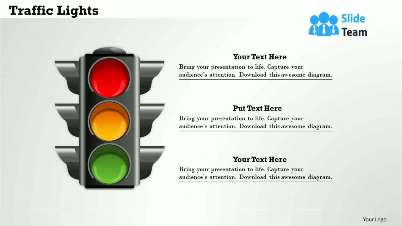 Traffic Lights Powerpoint Template Slide
