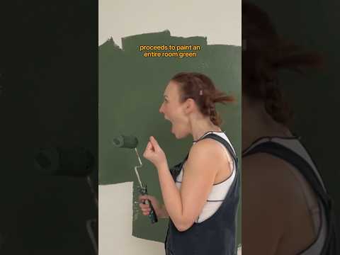 would you paint an entire room your fav color?👀 #diy #roommakeover #green