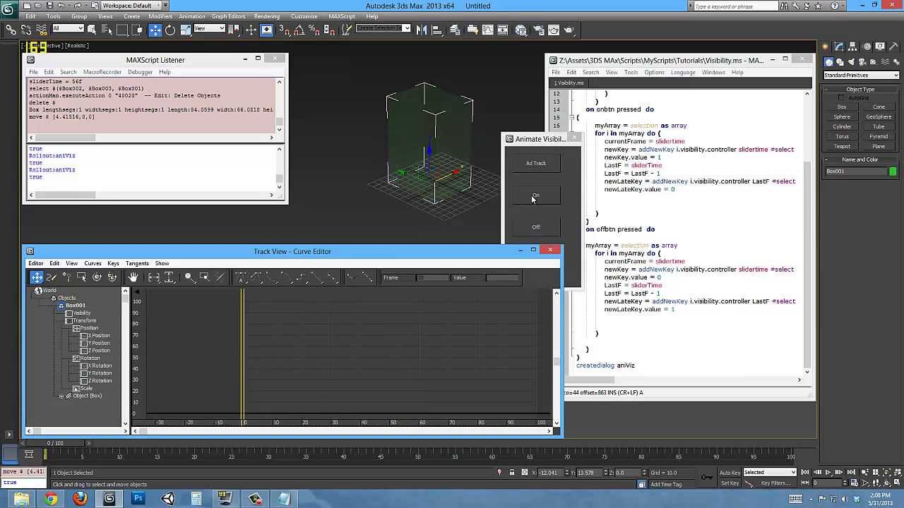 Maxscript (Animate Visibility) - 3DS Max Tutorial - Level: Intermediate