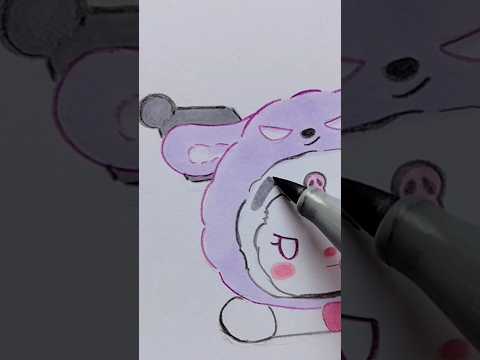 Drawing β¨Kuromi β¨again!! #shorts #kuromi #cute #sanrio #colouring