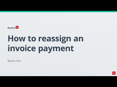RECKON ONE - How do I reassign the payment on an invoice?