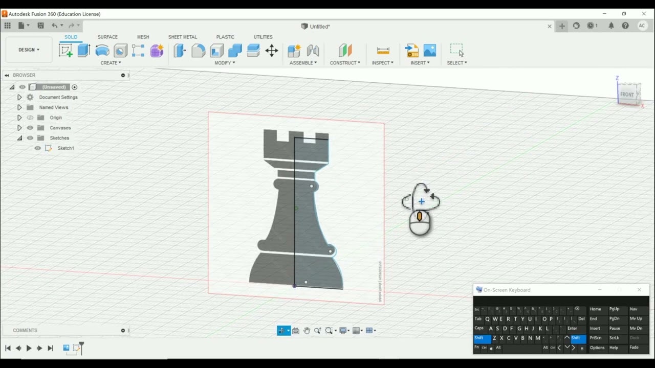 Rook - Revolve and Patterns - Fusion 360