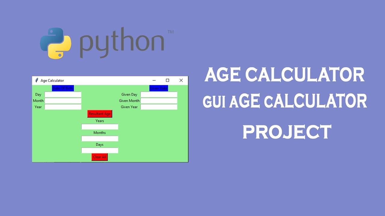 Python: Age Calculator using Tkinter | Abir Sarkar | GUI Python Project