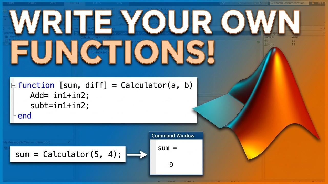 MATLAB User-Defined Functions Tutorial for Beginners |MATLAB TUTORIAL.
