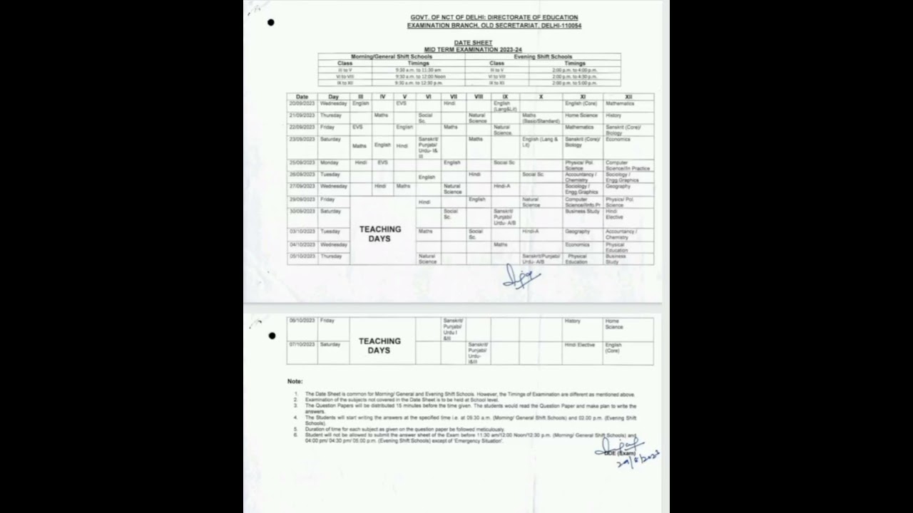 Half yearly date sheet released mid term 2023 #datesheet #halfyearlypaper #2023 #releasedate