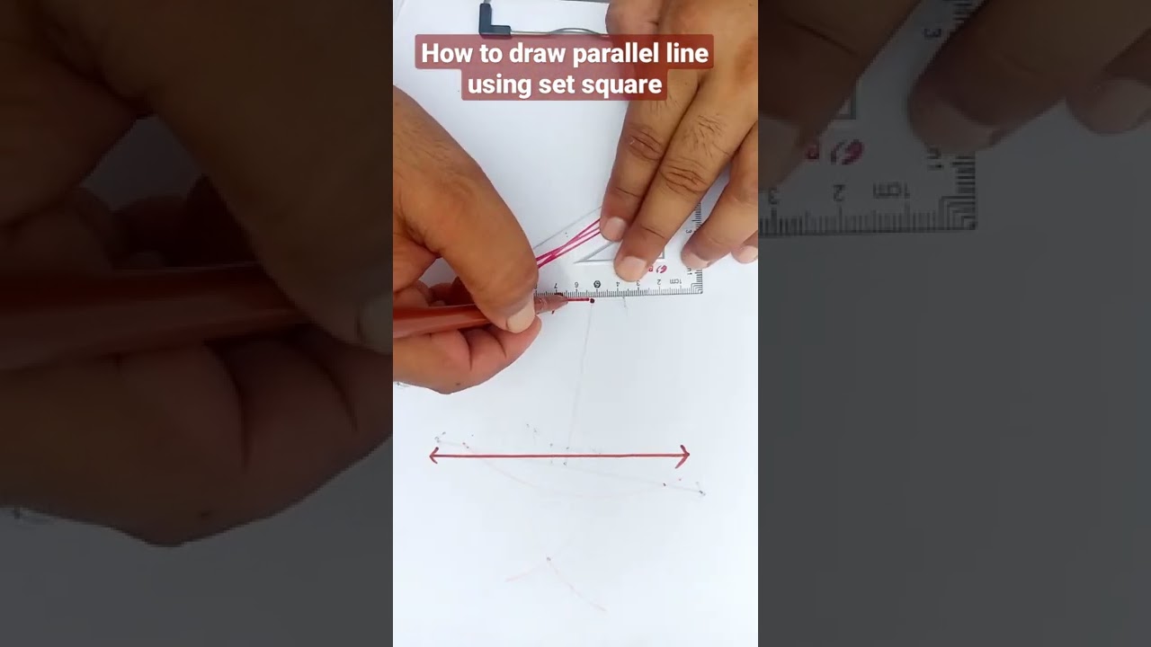 How to draw parallel line through a point using set square