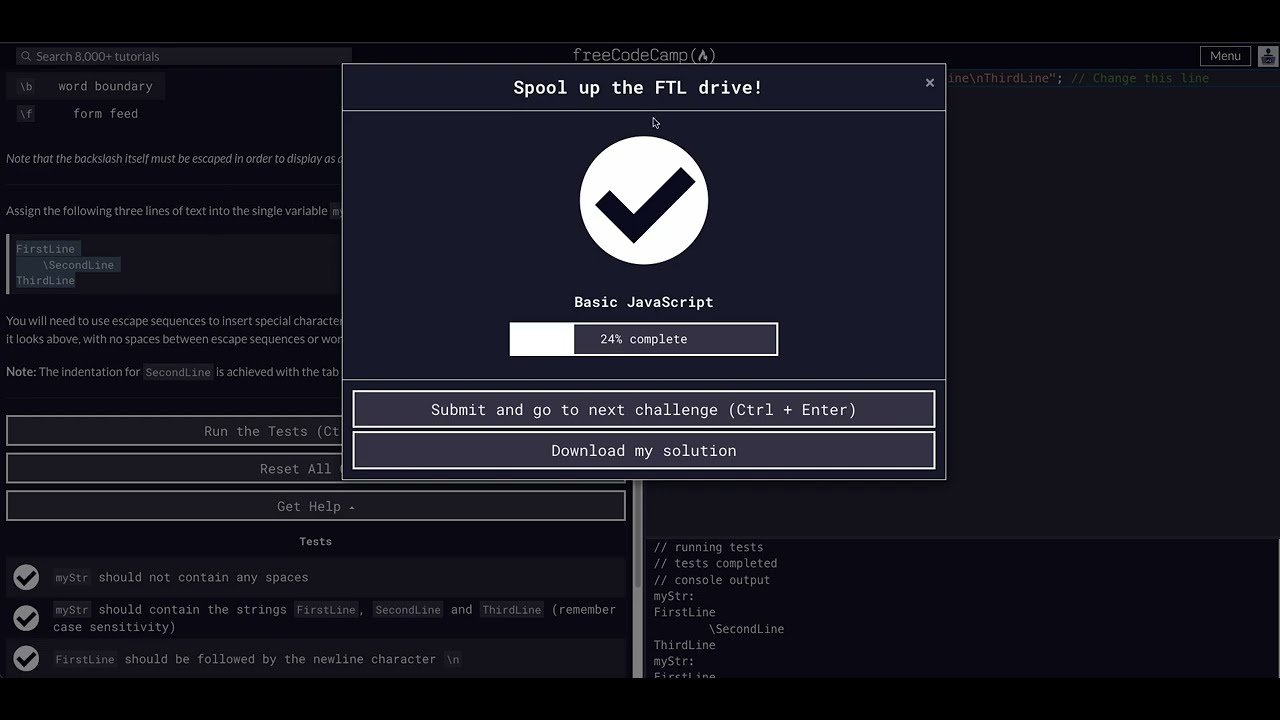 Escape Sequences in Strings - Free Code Camp Help - Basic Javascript - Algorithms & Data Structures