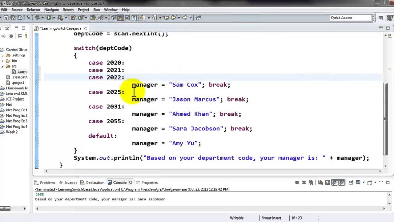 Java Tutorial - Working with Switch statement - Part 2