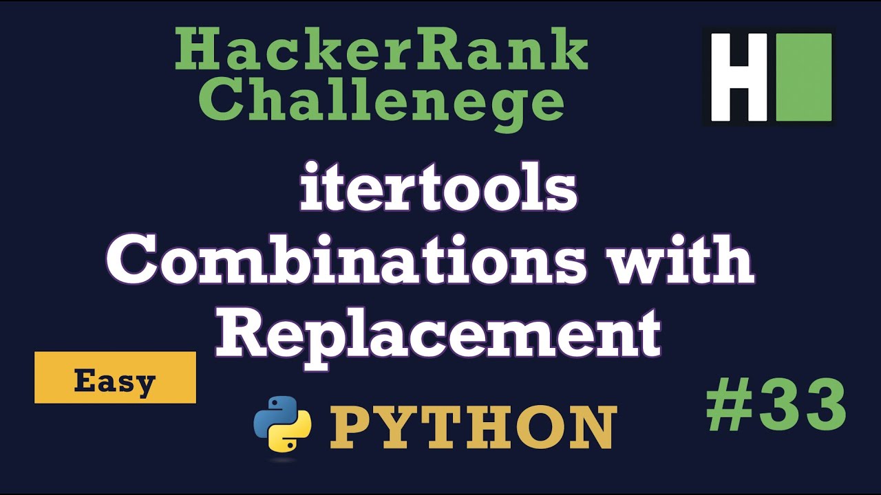 33. Itertools Combinations with Replacement: Hackerrank | Python Solution Explained