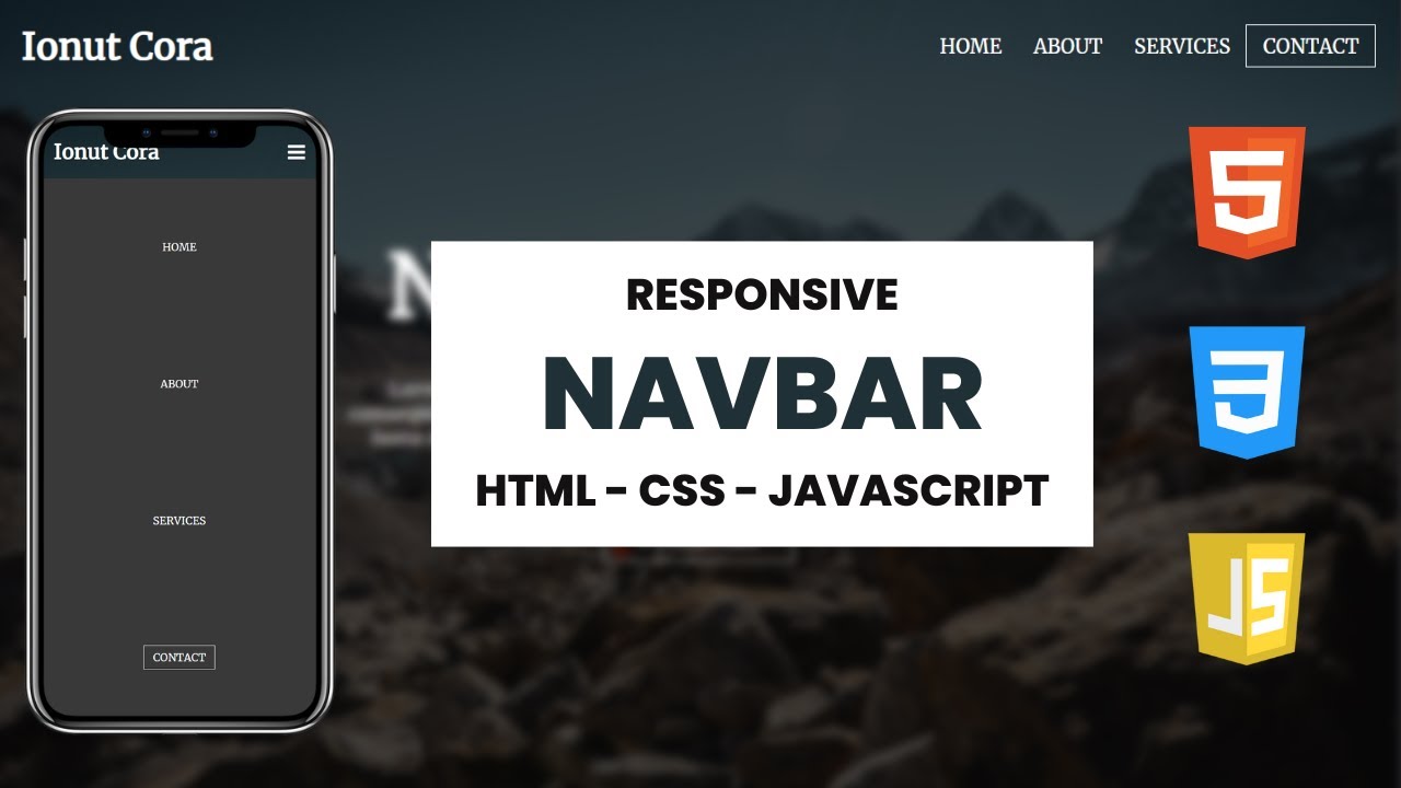 Responsive Navbar with HTML, CSS and JavaScript 📱