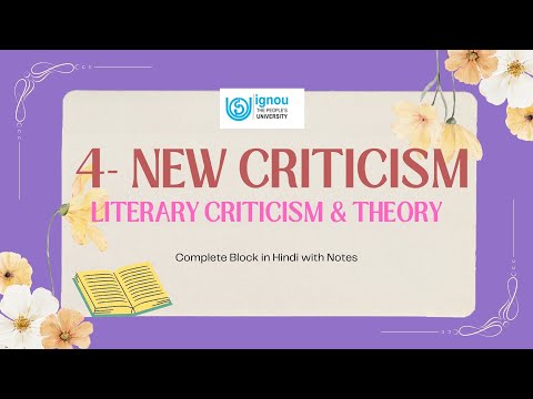 Ignou MEG-5 Literary Criticism and Theory Block -4 New Criticism | block, all units +notes in Hindi