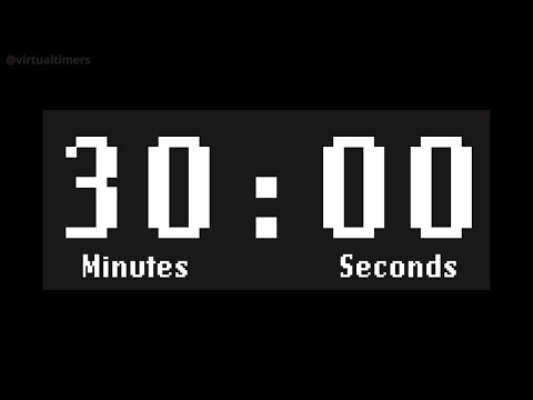 SILENT - Retro LCD - White - 30 Minutes Countdown with Time Markers / Chapters