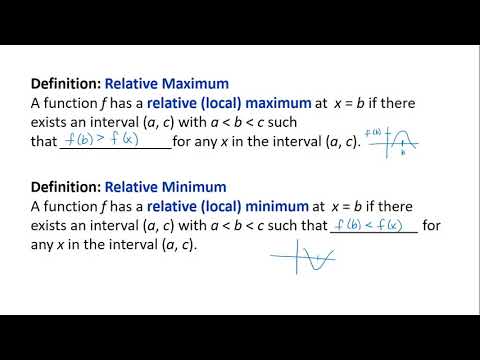 Determining Relative Maximum and Minimum Values of a Function