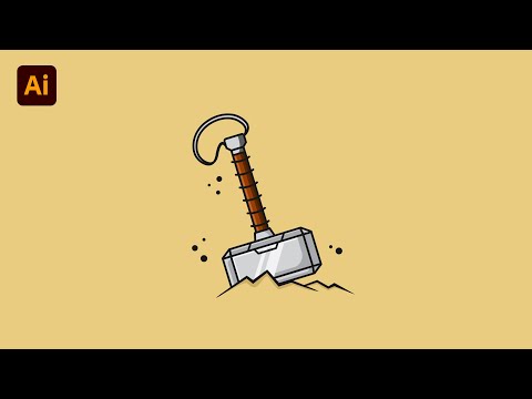 Adobe Illustrator Tutorial - Create Beautiful Thor's Hammer Flat Design | Hiru Designs