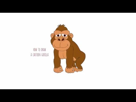 How to draw a cartoon Gorilla - Cartooning for kids