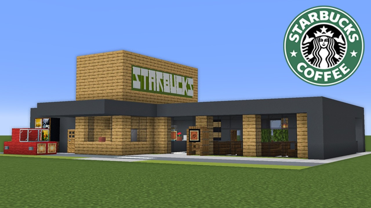 How to Build a Modern Starbucks in Minecraft | Step-by-Step Tutorial ...