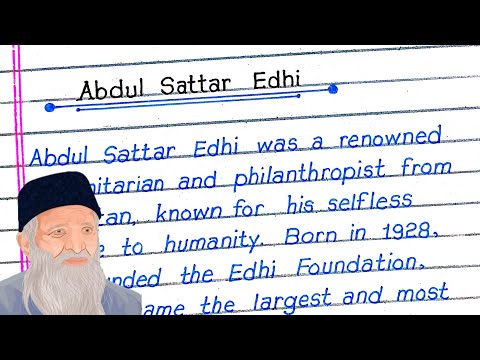 Abdul Sattar Edhi Essay in English | Essay on Abdul Sattar Edhi in English | LOOKATSTUDY