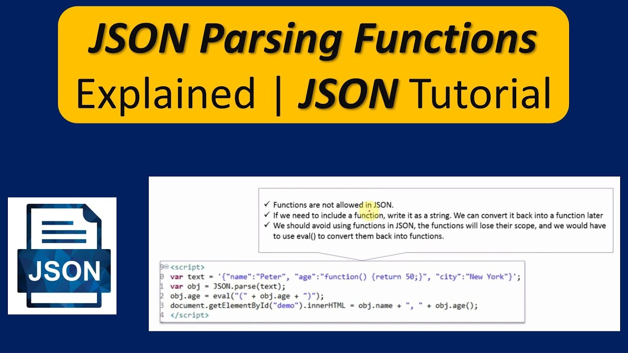 JSON Parsing Functions Explained | JSON Tutorial