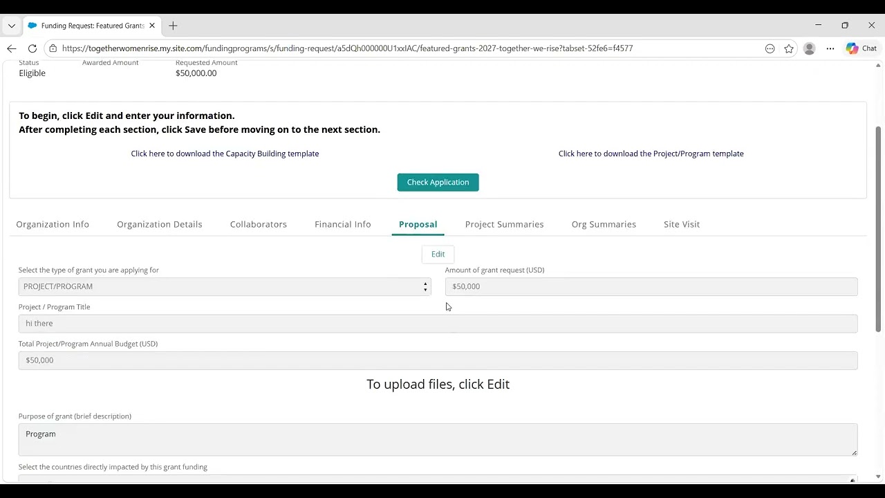Featured Grants Application Portal Walkthrough