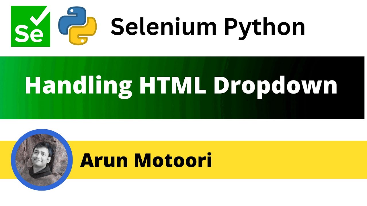 Handling HTML Dropdown using Selenium Python (Selenium Python)