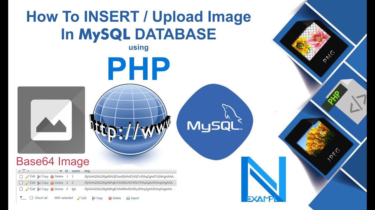 How to INSERT Upload Image In Mysql Database Using PHP | image direct in database | base64 image