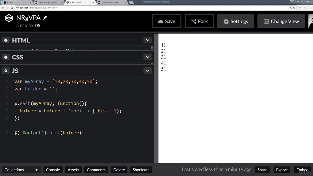 Using map and each within jquery