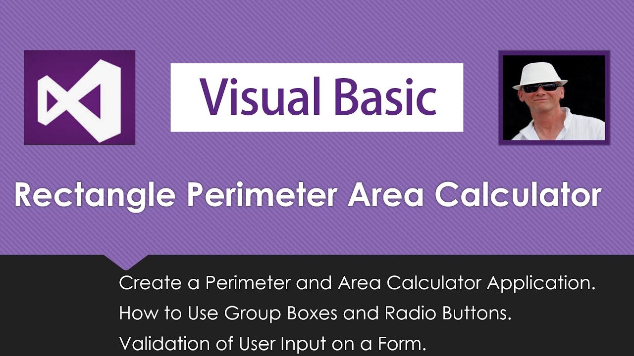Visual Basic Rectangle Area and Perimeter VB Net Program Tutorial