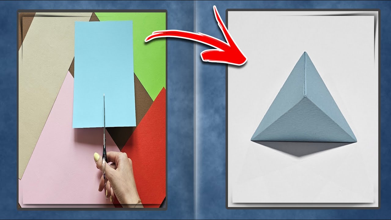 How to Make a Stunning Cardboard Tetrahedron | DIY Geometry Craft with Scissors & Glue