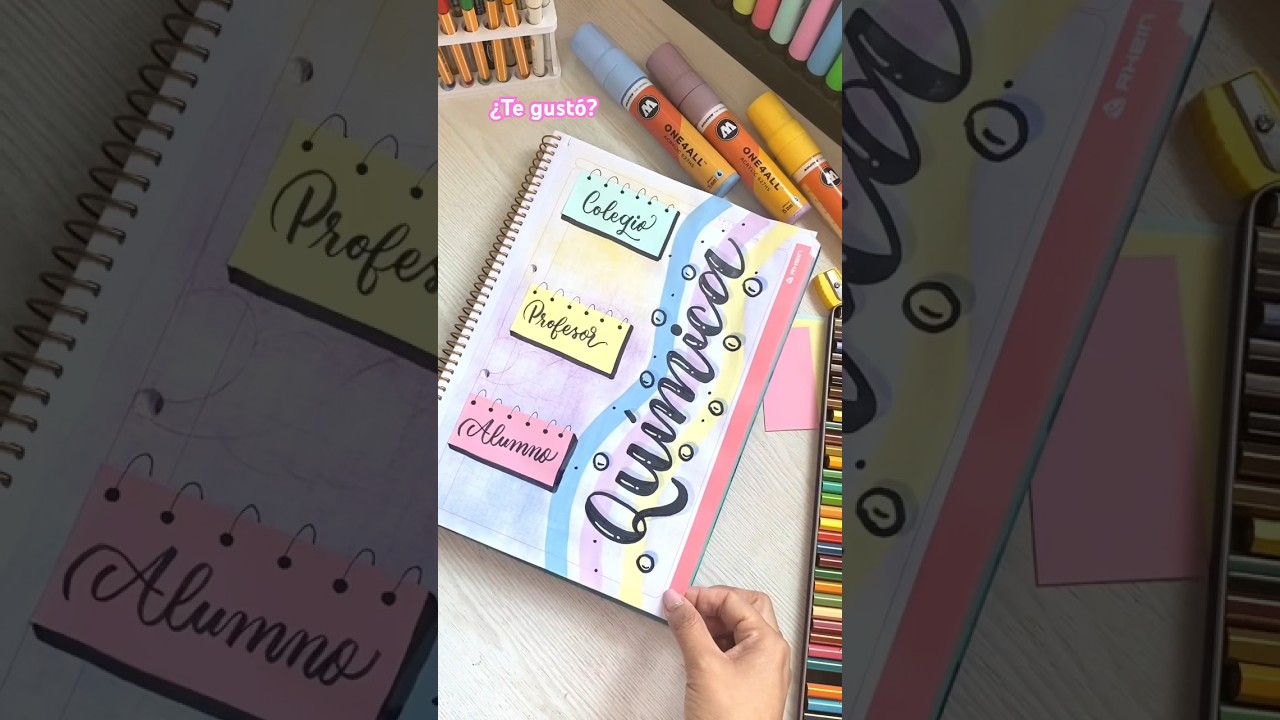 Portada para materia de #química #lettering #portadasbonitas #portadas #cuadernos #brushlettering