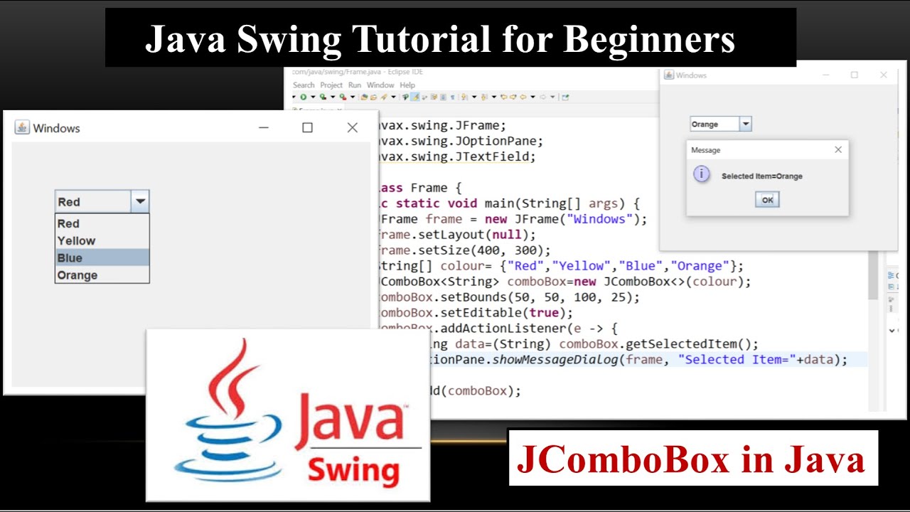 Java Swing Tutorial | How to Use JComboBox
