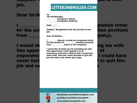 Resignation Letter for Job Leaving Due to New Job