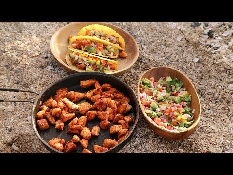 Chicken Tacos Cooked on The Beach in Winter
