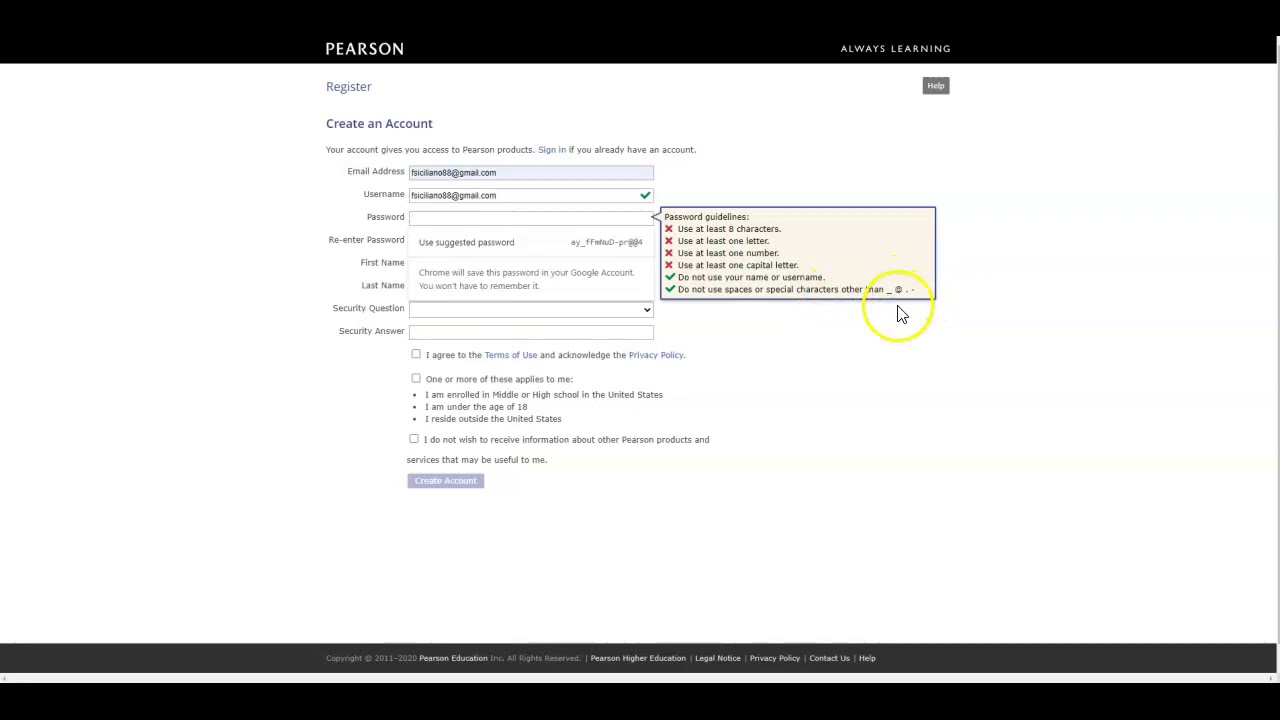 MyStatLab Registration Video