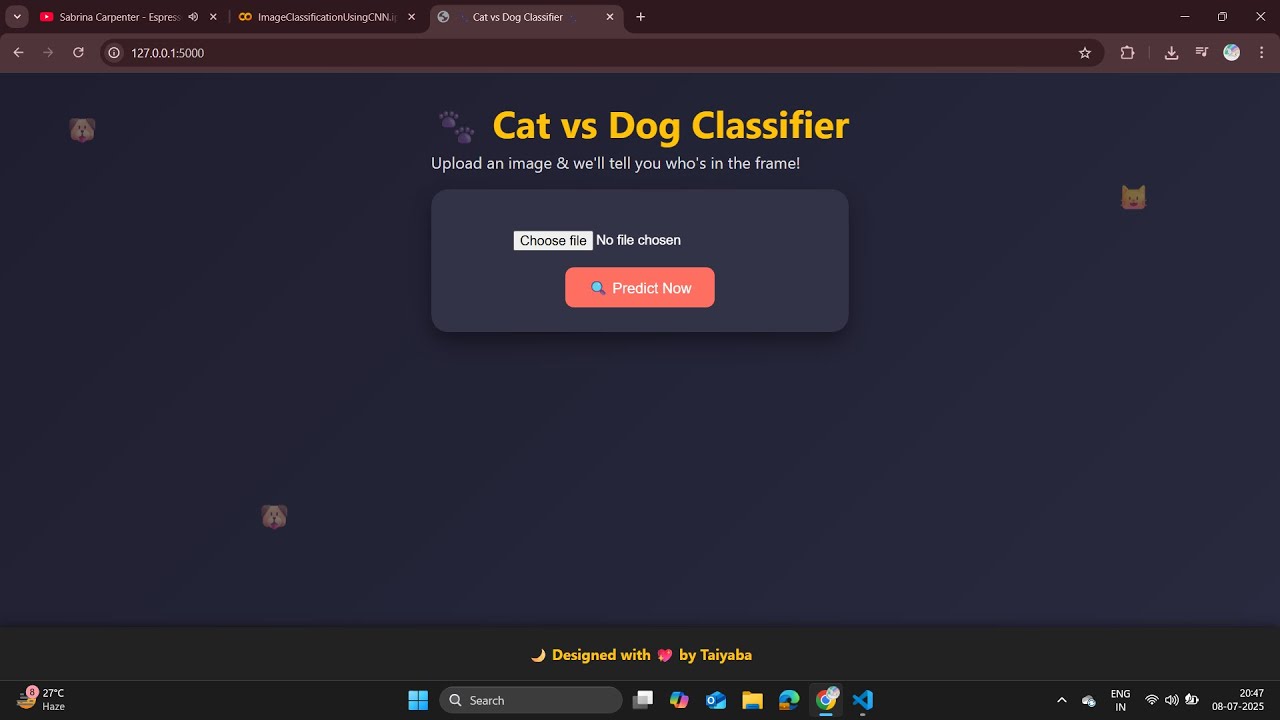 Image Classification of Cats and Dogs Using CNN Project