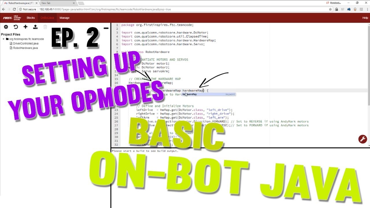 Basic On-Bot Java | Ep. 2 - Setting Up Your OpModes | FTC Tutorials