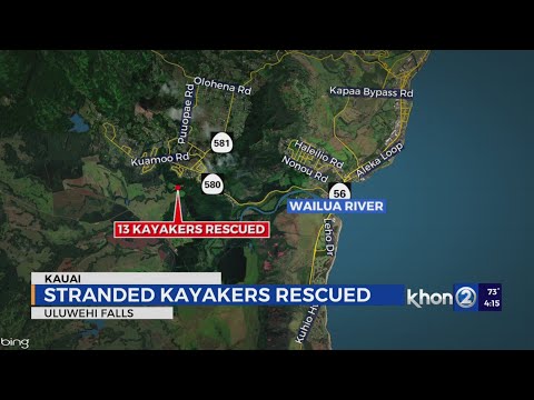 13 stranded kayakers rescued by Kauai firefighters on Wailua River