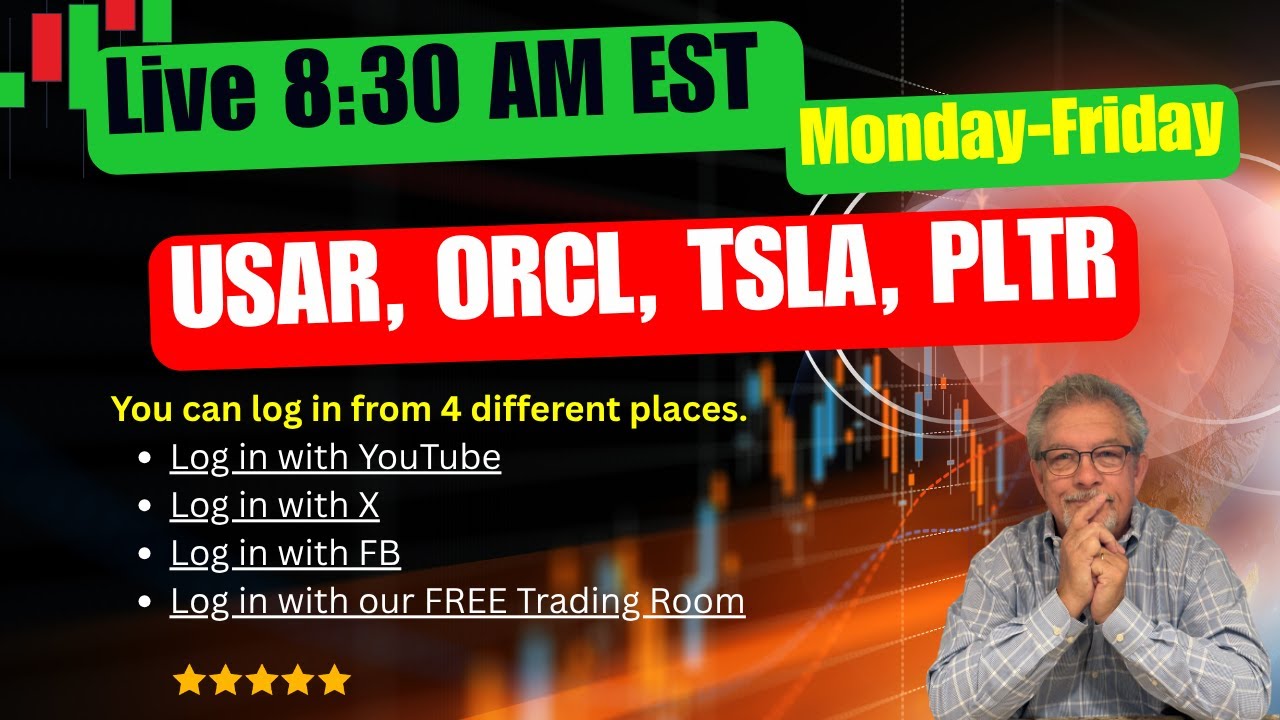 🟢[Charts & Targets Live] Friday, USAR, ORCL, TSLA, PLTR