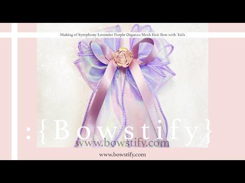 [Normal Speed] Lavender Purple Organza Mesh Hair Bow with Tails | Bowstify Handmade Accessories
