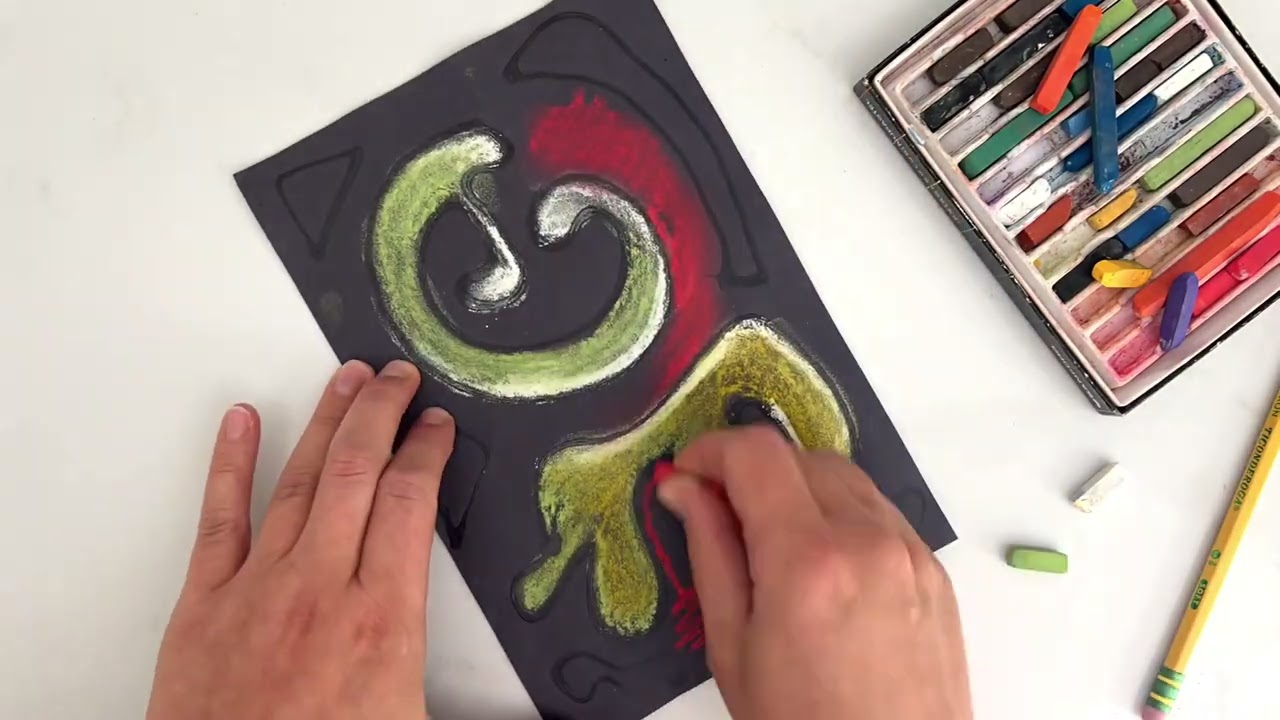 Easy Abstract Chalk Pastel Drawing Idea For Beginners
