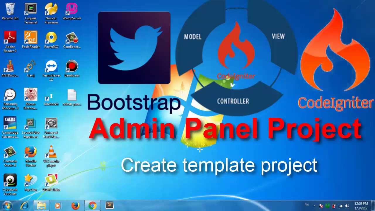 Codeigniter Admin Panel -- Creating user template bootstrap