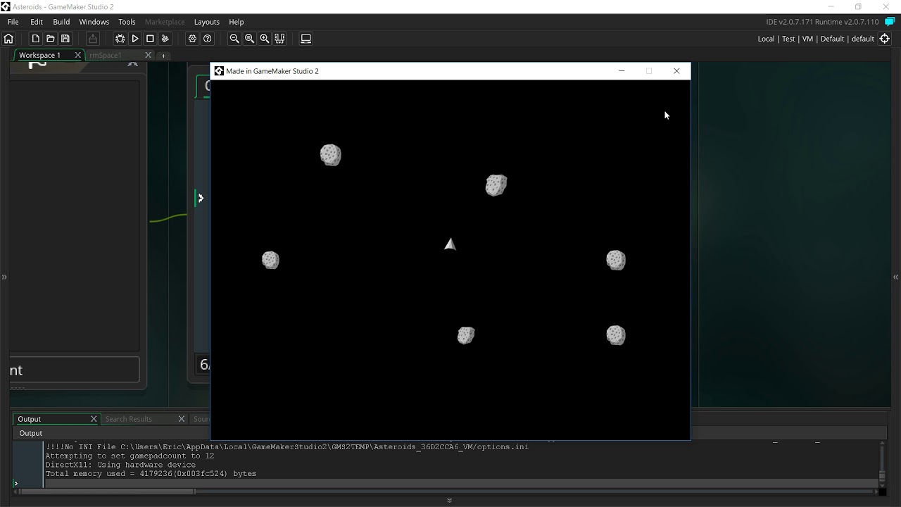 GMS2 Tutorial Asteroids Part 06 Make Asteroids