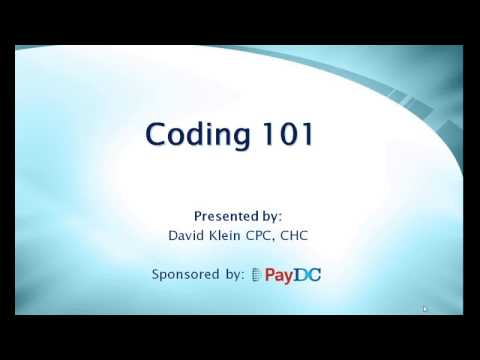 Coding 101 - PayDC Chiropractic Software