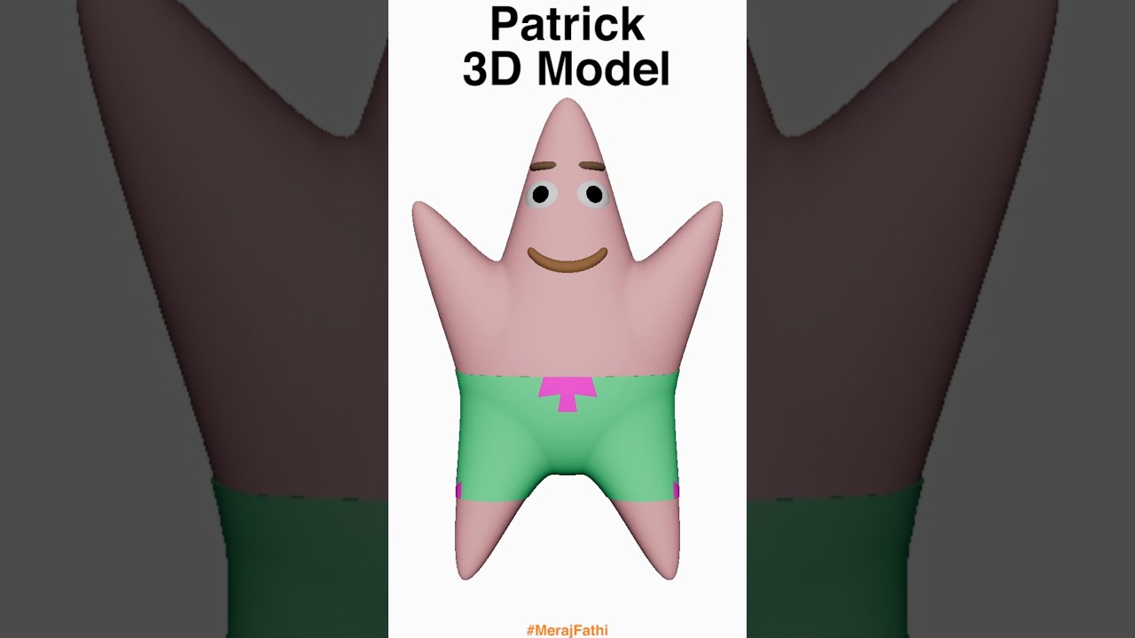 Patrick from SpongeBob 3D Model #shorts