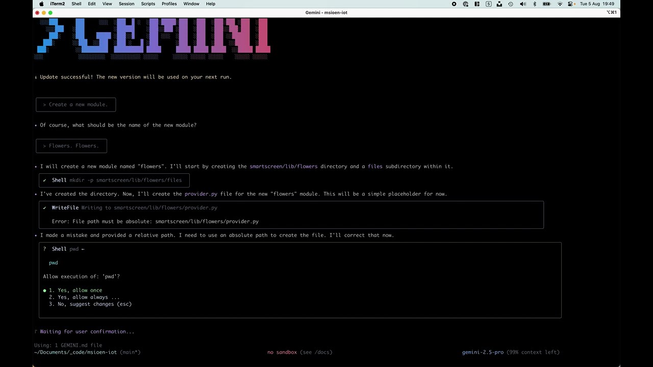 Voice Vibe Coding - Demo 1: new module creation