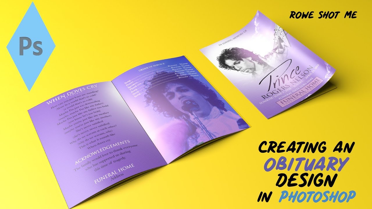 How to design an obituary / funeral program in Adobe Photoshop