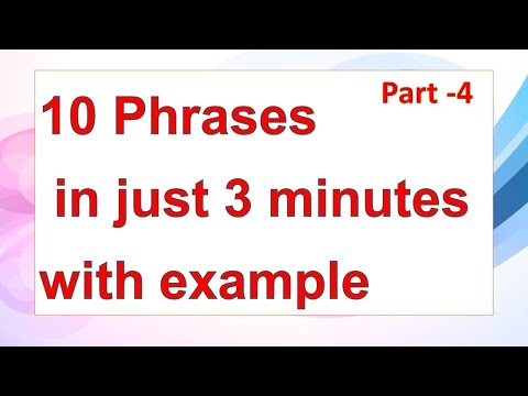 #PHRASES Part 4 |10 Phrases with hindi meaning and example in just 3 minutes .
