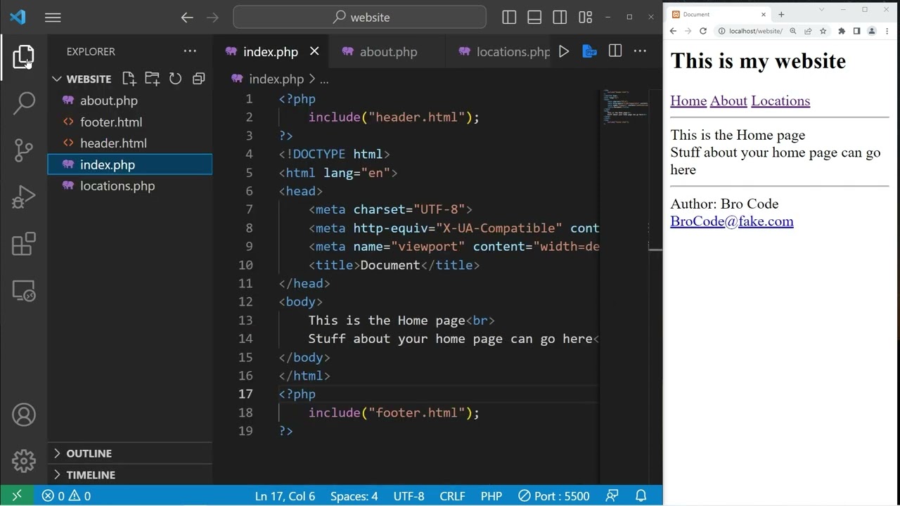 PHP include() function explained