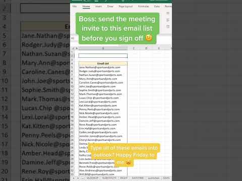 Create Outlook Email List... | #excel #excelformulas #exceltips #exceltutorial